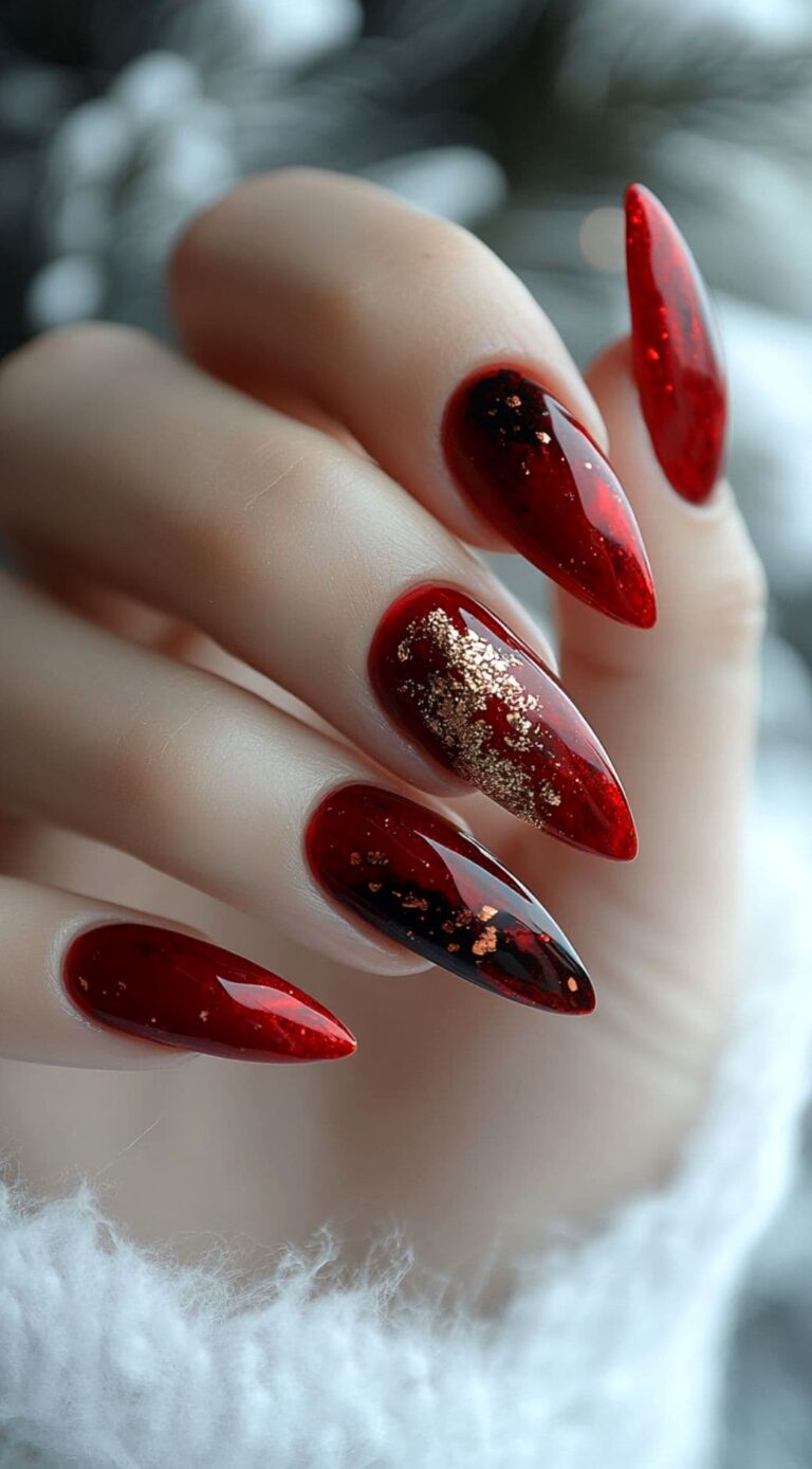 23 Ideas de Uñas Elegantes y Sencillas Rojas